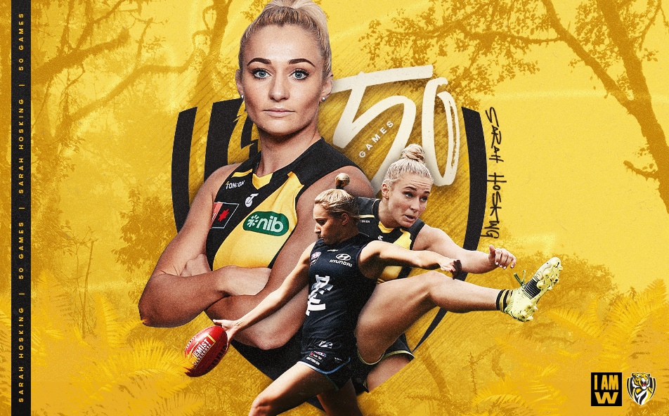 Sarah Hosking to become first AFLW Tiger to reach 50 games